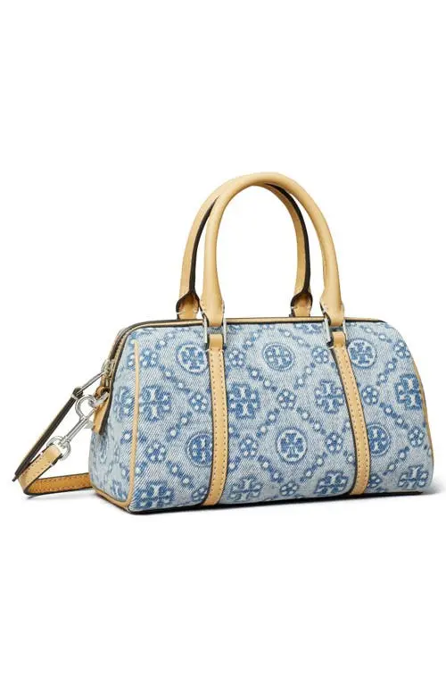 Tory Burch T Monogram Denim Barrel Bag