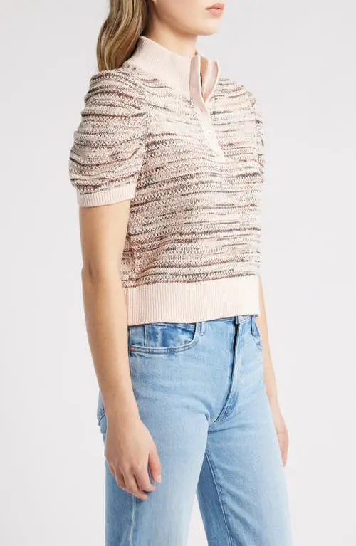 525 Shelby Stripes Ombré Cotton Polo Sweater