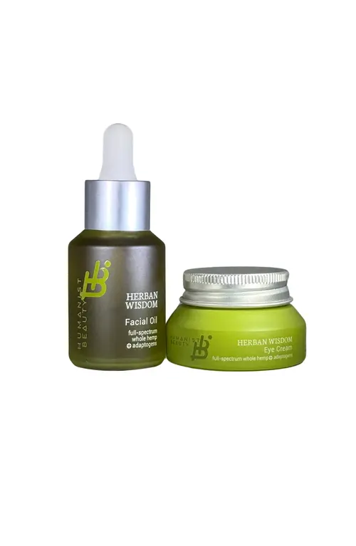 HUMANIST BEAUTY Herban Wisdom Eye Cream And Facial Oil Bundle - Eye Cream + Oil Set
