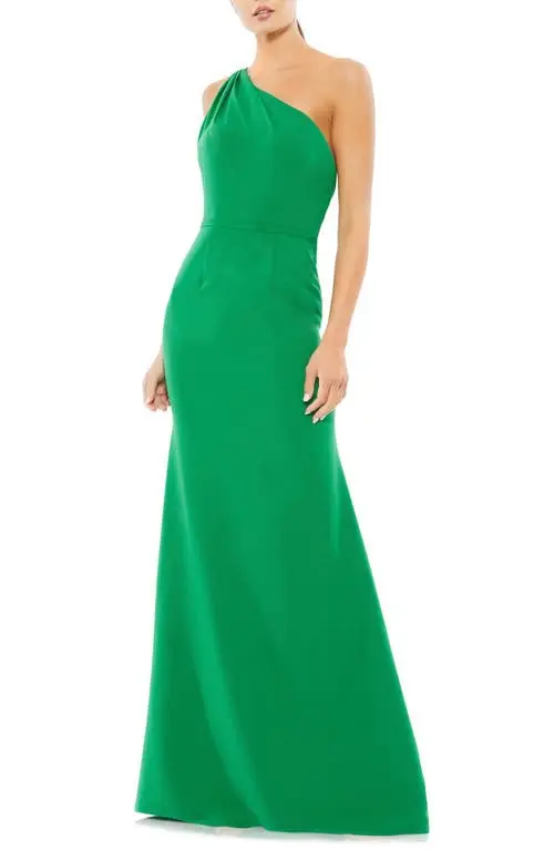 Mac Duggal One-shoulder Mermaid Gown - Emerald