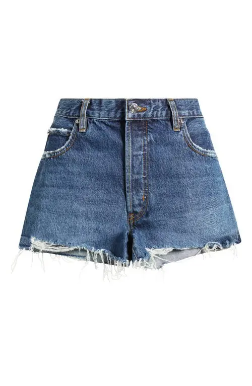 FRAME The Hang Frayed Hem Denim Shorts - Rafael