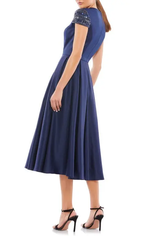 Mac Duggal High Neck Tea Length Dress