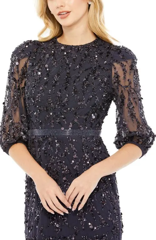 Mac Duggal Sequined Gown With Sleeves
