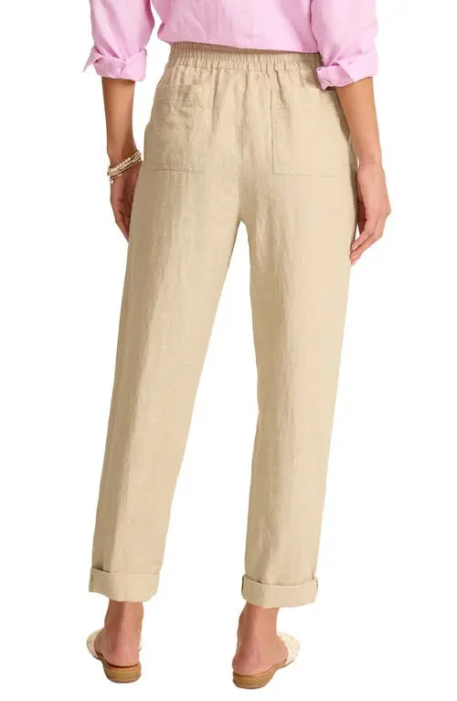 Tommy Bahama Two Palms Tapered Linen Drawstring Pants - Natural
