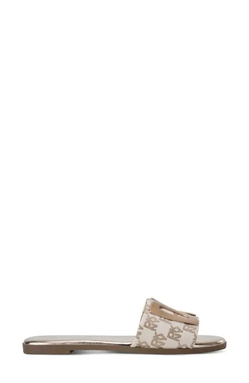Dkny Waltz Logo Flat Sandal - Bone