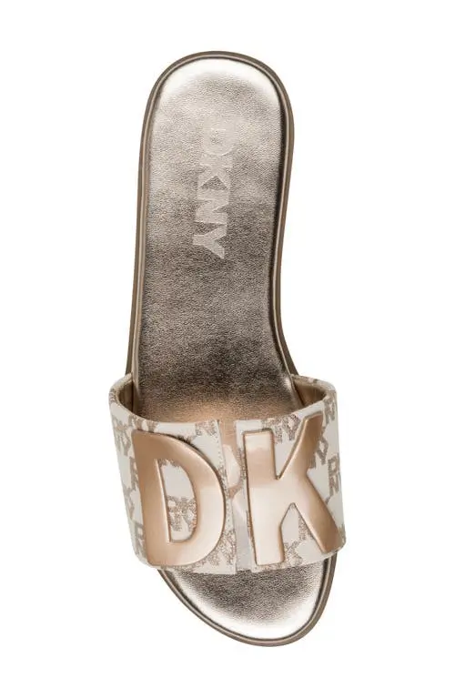 Dkny Waltz Logo Flat Sandal - Bone