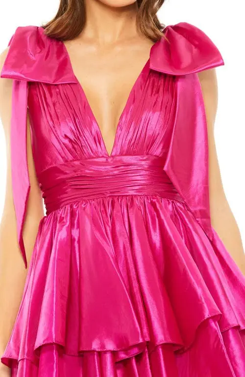 Mac Duggal Bow Detail Mini Dress - Fuchsia