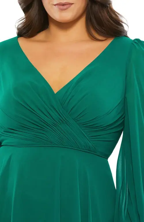 Mac Duggal Chiffon Bishop Sleeve Dress