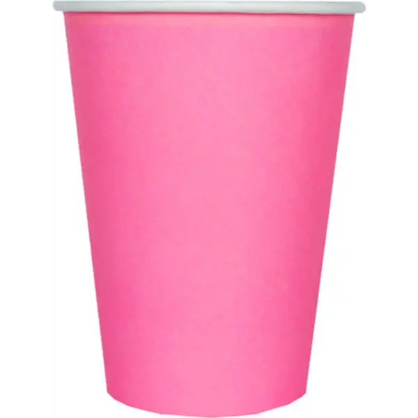 JOLLITY & CO Solid Color 12 Oz Cups - Flamingo