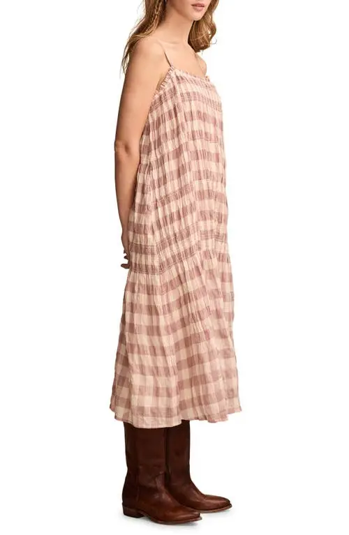 Lucky Brand Smocked Sleeveless Midi Dress