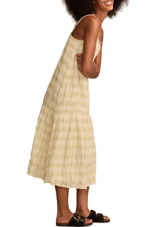Lucky Brand Smocked Sleeveless Midi Dress