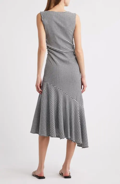 Rails Daija Seersucker Sleeveless Asymmetric Midi Dress