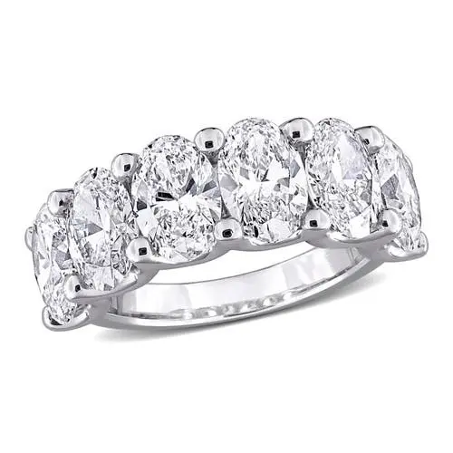 JULIANNA B. Ctw Lab-grown Diamond Oval 6-stone 14k Band - White Gold