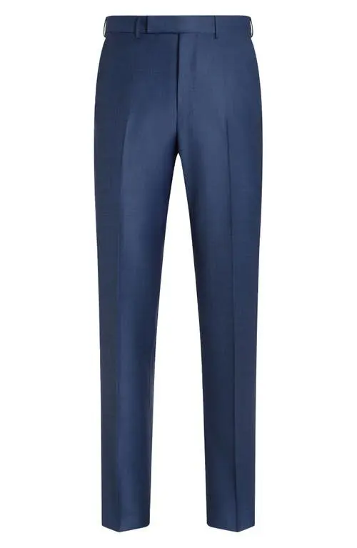 Zegna Flat Front Wool Trousers