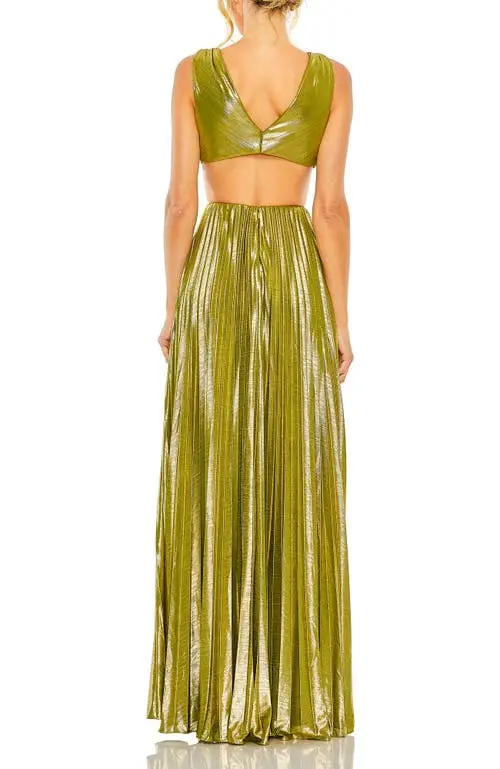 Mac Duggal Pleated Cutout Gown