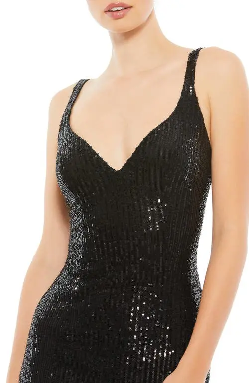 Mac Duggal Sleeveless Sequin Gown - Black