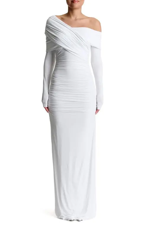 Naked Wardrobe Smooth Off-the-shoulder Maxi Dress - White