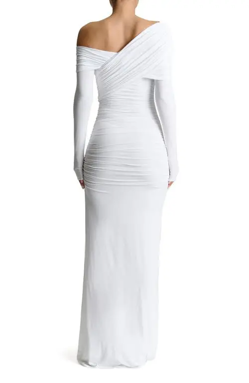 Naked Wardrobe Smooth Off-the-shoulder Maxi Dress - White