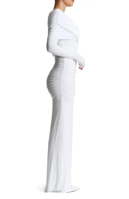 Naked Wardrobe Smooth Off-the-shoulder Maxi Dress - White