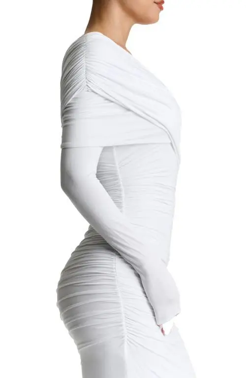 Naked Wardrobe Smooth Off-the-shoulder Maxi Dress - White