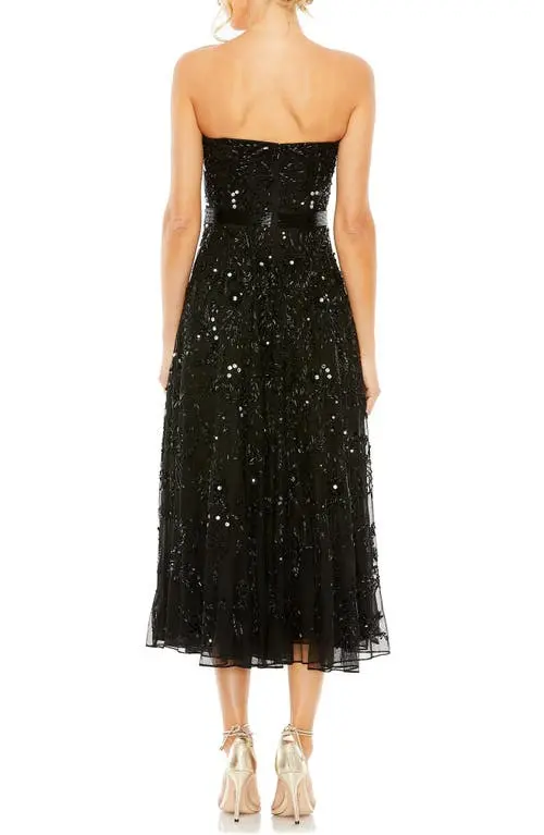 Mac Duggal Hand-embellished Strapless A-line Gown - Black