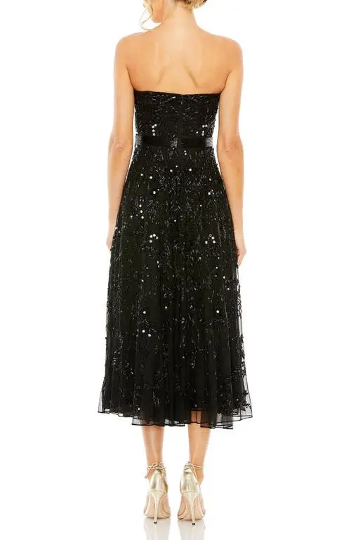 Mac Duggal Hand-embellished Strapless A-line Gown