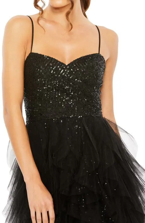 Mac Duggal Sequin High-low Mini Dress