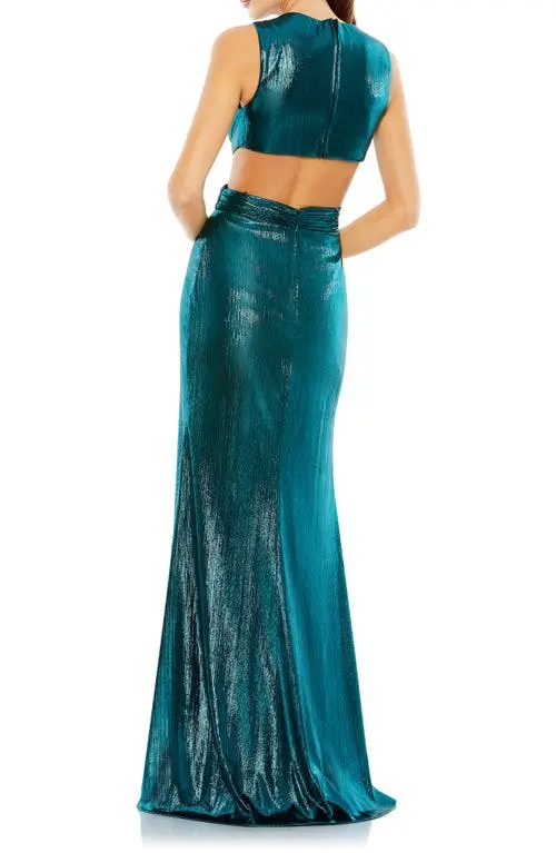 Mac Duggal Sleeveless Metallic Gown