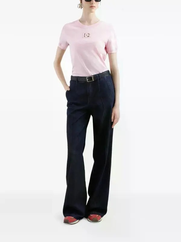 Dolce & Gabbana Logo-embroidered T-shirt - Pink