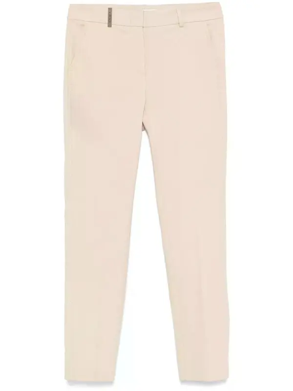 Peserico Pressed-crease Tapered Trousers - Neutrals