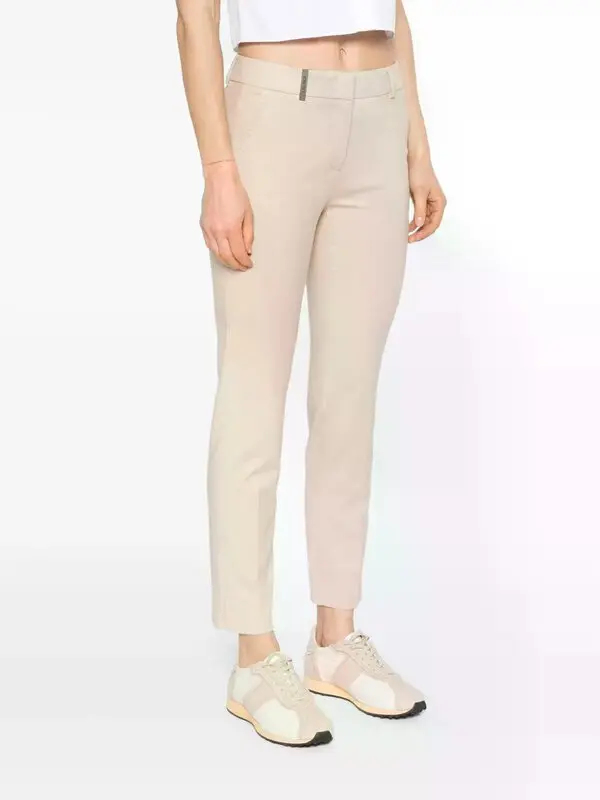Peserico Pressed-crease Tapered Trousers - Neutrals