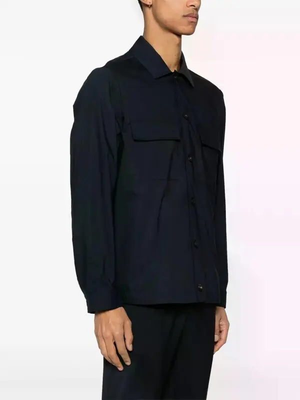 Peserico Lightweight Overshirt - Blue - 40% Off | Editorialist
