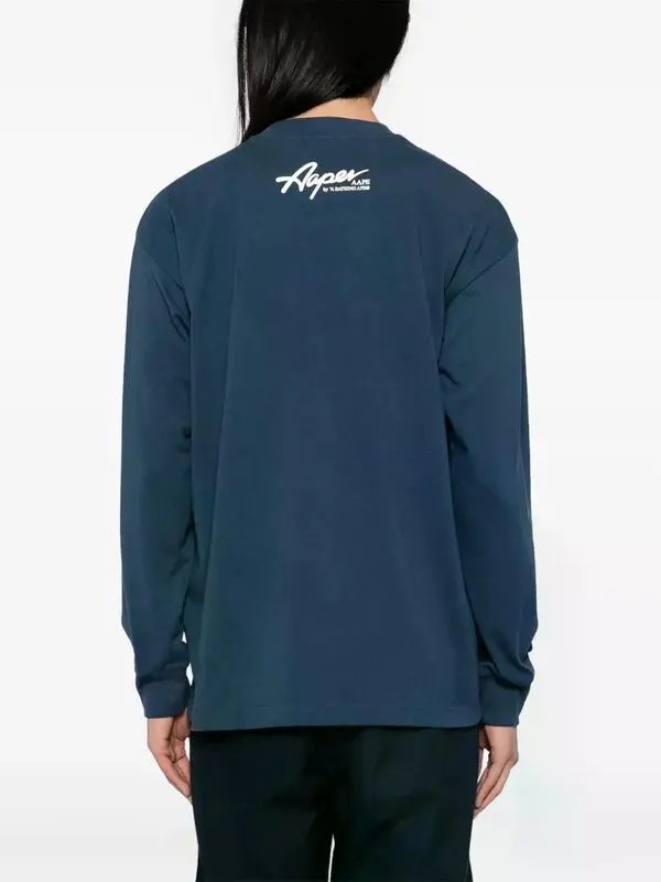 AAPE BY *A BATHING APE Graphic-print Long-sleeves T-shirt - Blue