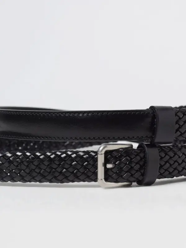 Dolce & Gabbana Woven Leather Belt - Black