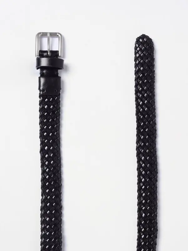 Dolce & Gabbana Woven Leather Belt - Black