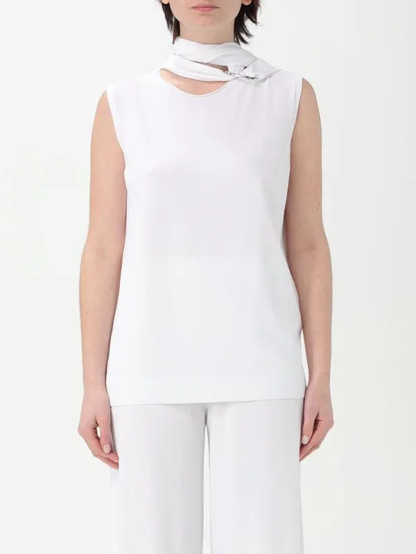 Liviana Conti Sleeveless Top With Draped Neck Detail