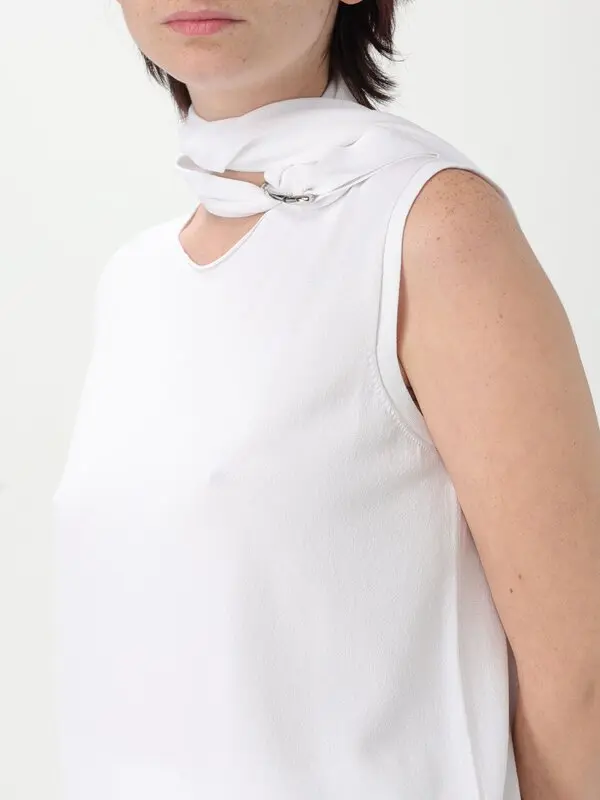 Liviana Conti Sleeveless Top With Draped Neck Detail