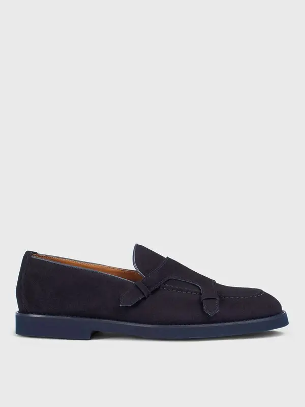 DOUCAL'S Suede Monk Strap Shoes - Blue