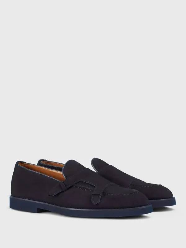 DOUCAL'S Suede Monk Strap Shoes - Blue
