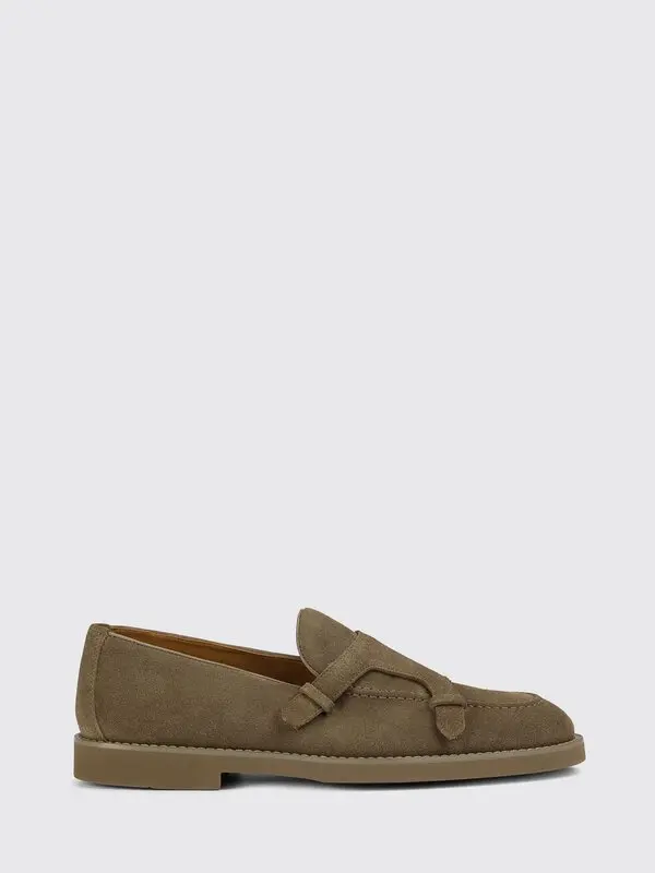 DOUCAL'S Suede Monk Strap Shoes - Cocoa