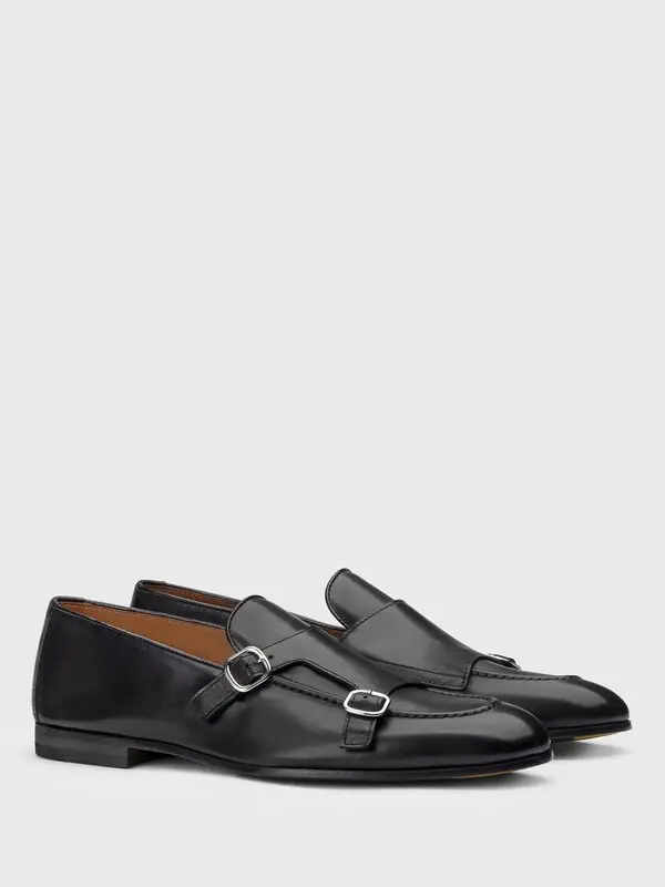 DOUCAL'S Monk Strap Loafers - Black