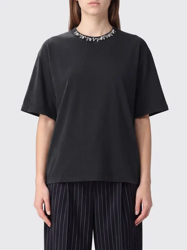 GOLDEN GOOSE Embellished Cotton T-shirt - Black