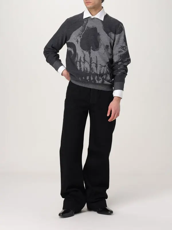 Alexander McQueen Skull Print Sweater - Grey