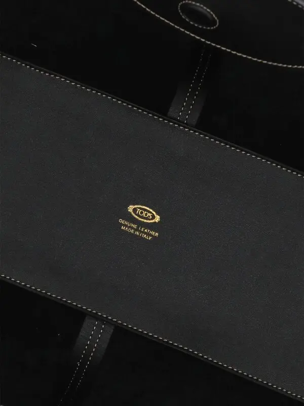 TOD'S Medium Leather Tote Bag - Black