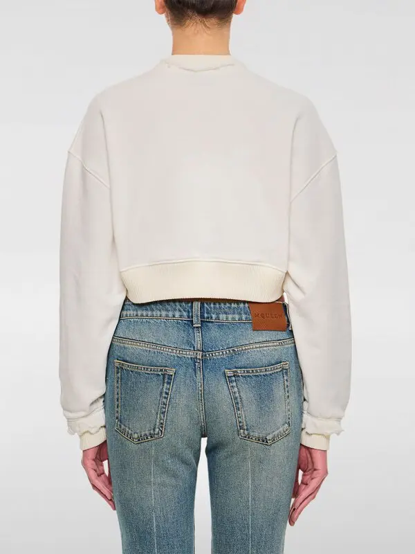 Alexander McQueen Cropped Sweatshirt - White
