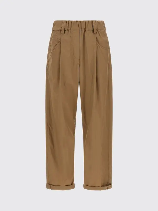 Brunello Cucinelli Dunacoloured Cotton Trousers - Beige