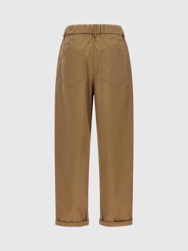 Brunello Cucinelli Dunacoloured Cotton Trousers - Beige