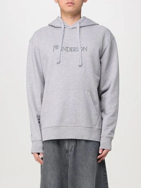 JW Anderson Logo Embroidered Hoodie - Grey