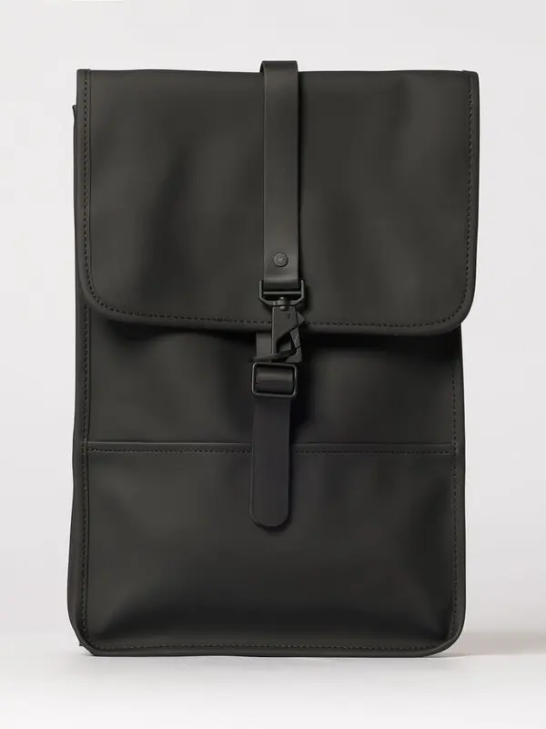 Rains Puffed Mini Backpack In Waterproof Pu - Black