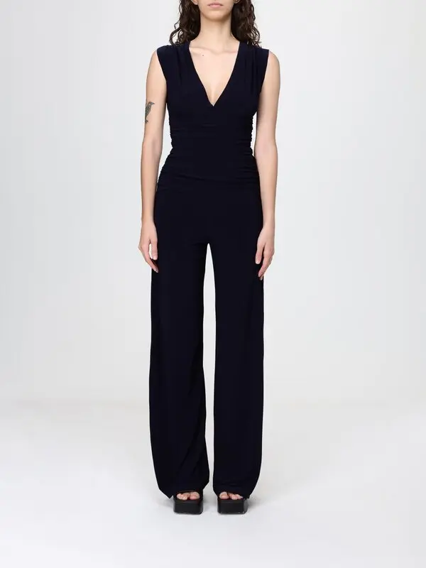 Norma Kamali Sleeveless Wide Leg Jumpsuit - Blue